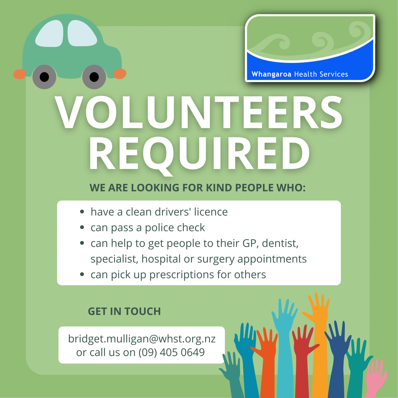Volunteers Required – Whangaroa Health