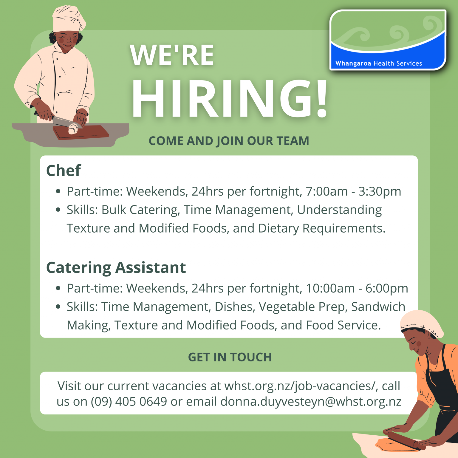 Chefs Wanted – Whangaroa Health
