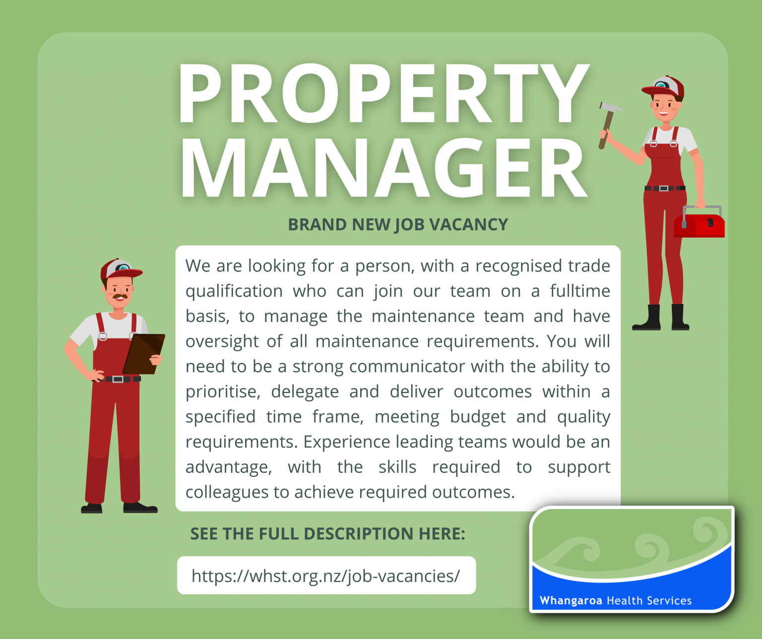 Property Manager Wanted – Whangaroa Health